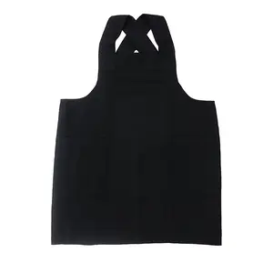 KAF HOME Firenze Stone Washed Linen Smock Apron - Black