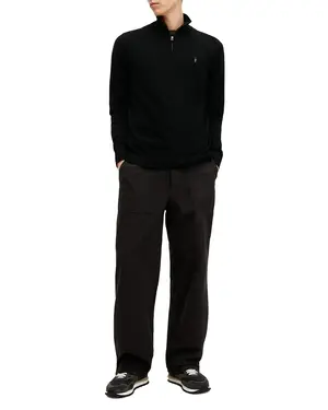ALLSAINTS Kilburn Wool & Nylon Quarter Zip Sweater - Black