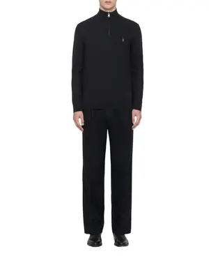 ALLSAINTS Kilburn Wool & Nylon Quarter Zip Sweater - Black