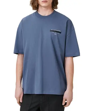 ALLSAINTS Redact Graphic Logo Tee Amalfi Blue