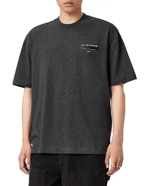 ALLSAINTS Redact Graphic Logo Tee Charcoal