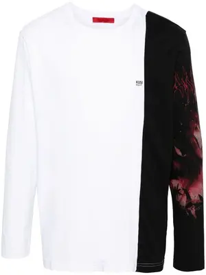 KUSIKOHC Colour-block Longsleeved T-shirt - White