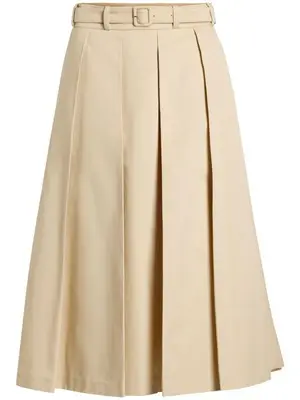 PATOU Pleated Midi Skirt - Neutrals