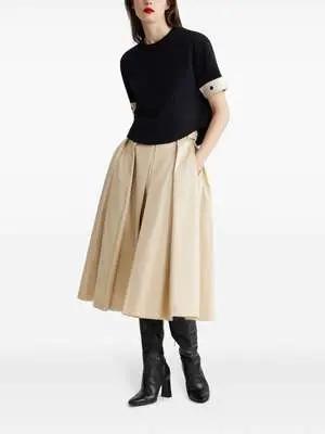 PATOU Pleated Midi Skirt - Neutrals