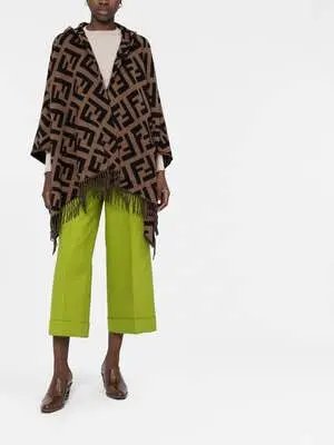 Fendi Ff-jacquard Cashmere Poncho