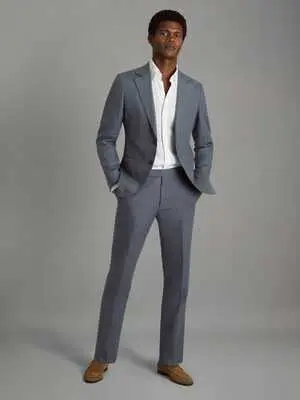 REISS Kin Single-breasted Linen Suit Blazer Slim Fit