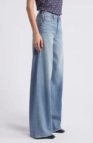 Rag & Bone Sofie Featherweight Wide Leg Jeans - Beverly