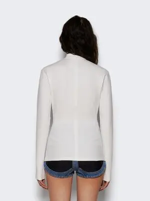 MUGLER Long-sleeved Star Top - Off-white