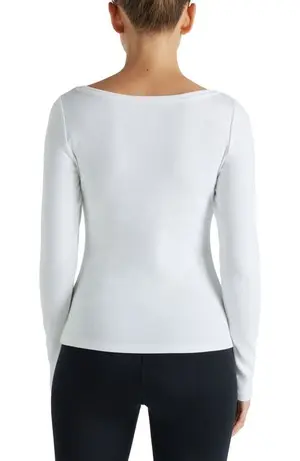 LOSANO Serene Rib Long Sleeve Top - Snow