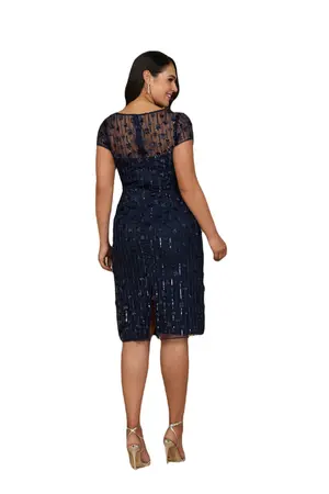 LARA NEW YORK 3d Applique Midi Dress - Navy