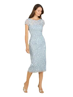 LARA NEW YORK LARA New York 3D Applique Midi Dress Periwinkle