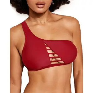 ADORE ME Elle Asymmetric Swimwear Bra - Dark Red