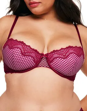 ADORE ME Rubie Push Up Demi Bra Dark Red