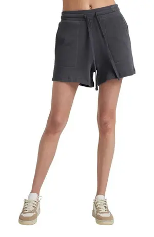 LOSANO Organic Cotton Waffle Weave Shorts - Charcoal