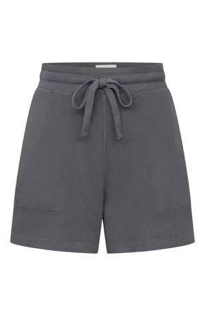 LOSANO Organic Cotton Waffle Weave Shorts - Charcoal
