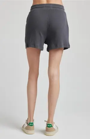LOSANO Organic Cotton Waffle Weave Shorts - Charcoal