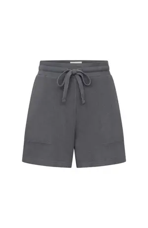 LOSANO Organic Cotton Waffle Weave Shorts - Charcoal