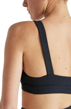 LOSANO Renew Rib Square Neck Bra - Black