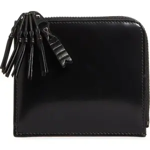 Comme Des Garçons Zipper Medley Leather Half Zip Wallet - Black