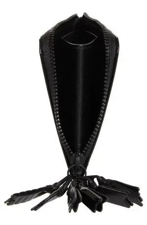 Comme Des Garçons Zipper Medley Leather Half Zip Wallet - Black