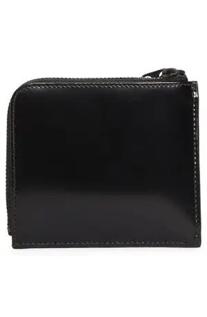 Comme Des Garçons Zipper Medley Leather Half Zip Wallet - Black