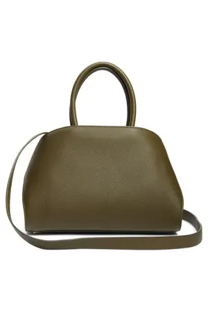 FERRAGAMO Small Hug Grained Leather Top Handle Satchel - New Olive