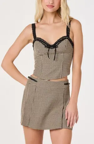 Astr The Label Lace Trim Corset Top