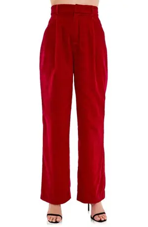 Endless Rose Matte Velvet Trousers - Fuchsia