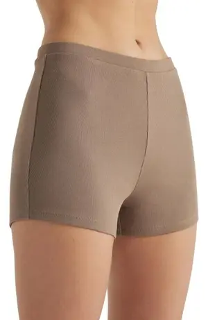 LOSANO Serene Rib High-waisted Shorts - Pine Bark