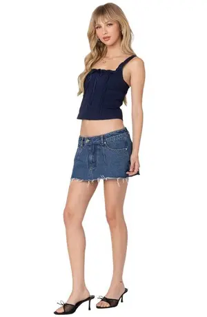 EDIKTED Cotton Stretch Poplin Corset Top
