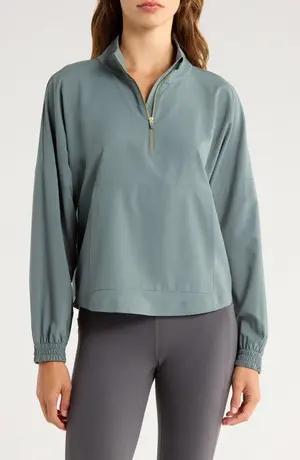 RHONE Mirage Water-repellent Half-zip Jacket - Green Smoke