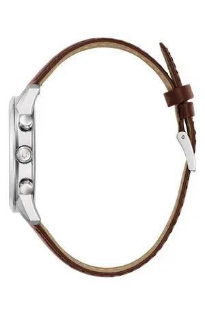 Bulova Sutton Leather Strap Chronograph Watch - Silver-tone