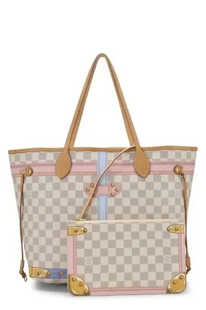 LOUIS VUITTON Damier Azur Trunk Neverfull - White