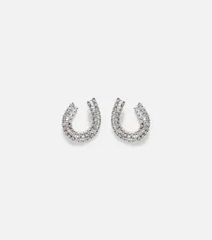 BUCHERER FINE JEWELLERY Baguette And Brilliant Cut Diamond Earrings In 18kt White Gold - Silver
