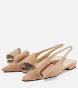 Mach & Mach Le Cadeau Suede Slingback Flats