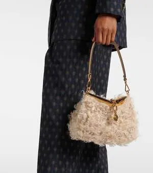 Etro Vela Shearling Shoulder Bag