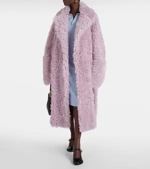 Bottega Veneta Oversized Shearling Wrap Coat