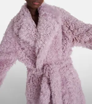 Bottega Veneta Oversized Shearling Wrap Coat