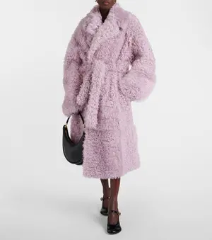 Bottega Veneta Oversized Shearling Wrap Coat