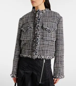 Sacai Wool-blend Tweed Jacket
