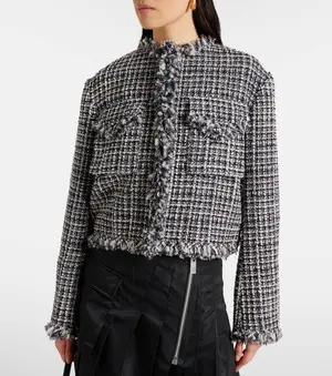 Sacai Wool-blend Tweed Jacket