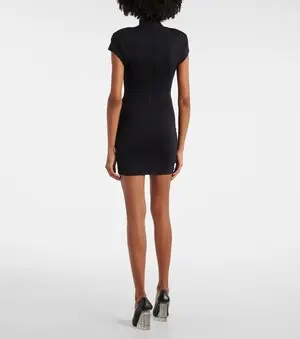 MUGLER Star Cutout Mini Dress - Black