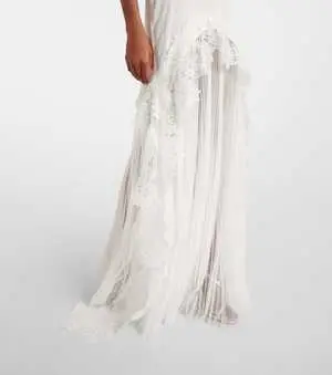 David Koma Bridal Lace-trimmed Gown