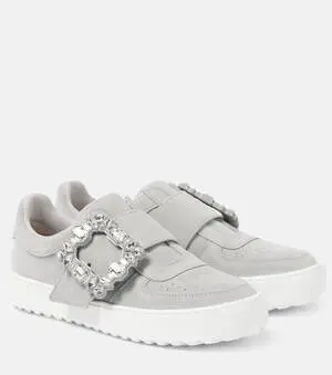 ROGER VIVIER Very Vivier Embellished Sneakers - Grey