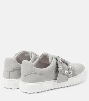 ROGER VIVIER Very Vivier Embellished Sneakers - Grey