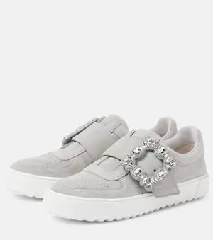 ROGER VIVIER Very Vivier Embellished Sneakers - Grey
