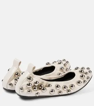 Isabel Marant Belna Studded Leather Ballerinas