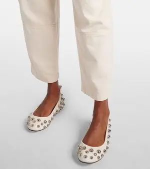 Isabel Marant Belna Studded Leather Ballerinas