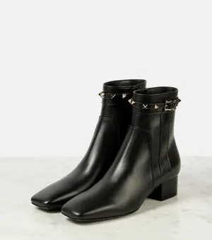 Valentino Garavani Rockstud 40 Leather Ankle Boots