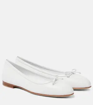 Manolo Blahnik Verallii Leather Ballet Flats